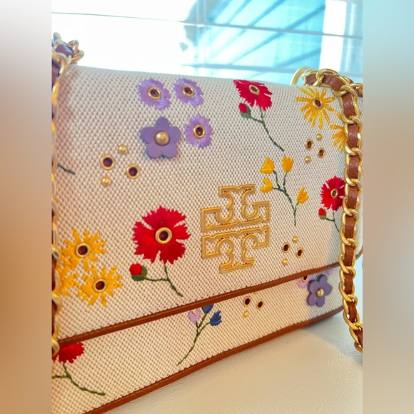 Tory Burch | Bags | Tory Burch Britten Floral Chain Shoulder Bag ...